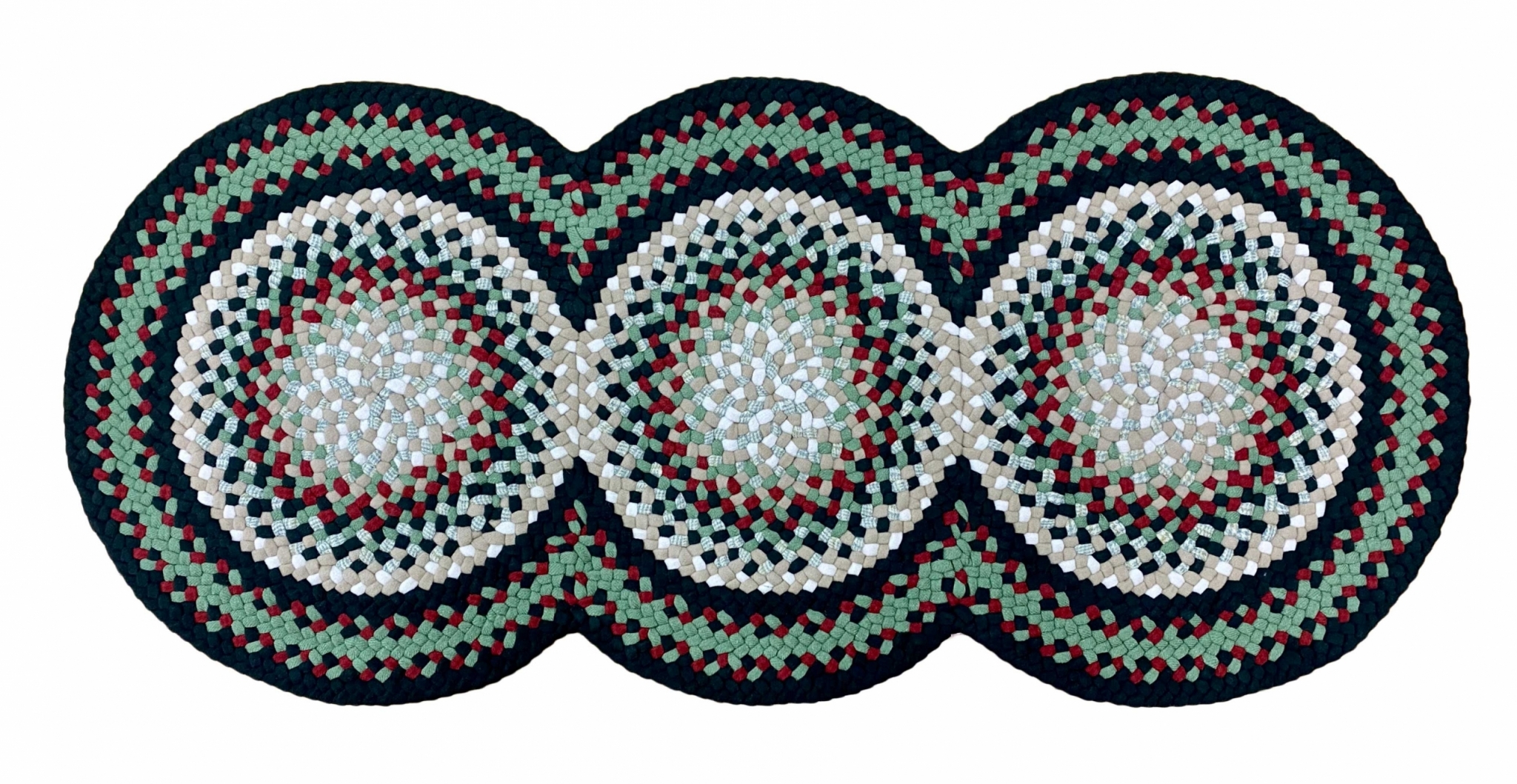 3'8" Hexagon Wool Braided Rug - Country Braid House