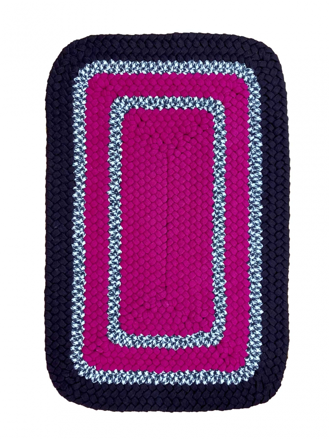 1'7" x 2'4" Radius Corner Rectangle Braided Rug