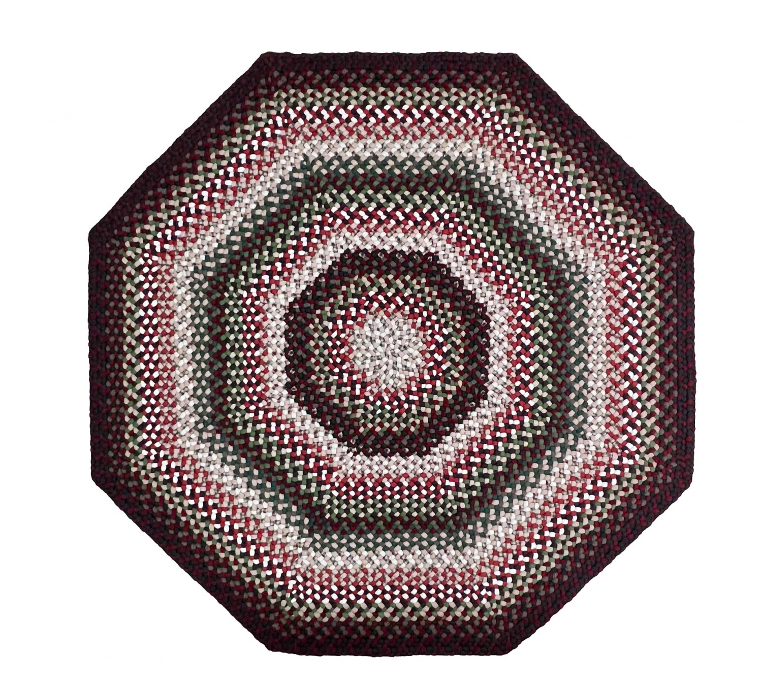 6'5" x 8'10" Multi-Hexagon Wool Braided Rug