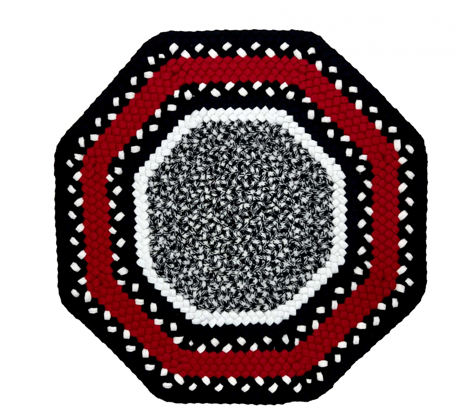 2'2" Octagon Wool Braided Table Mat - Country Braid House