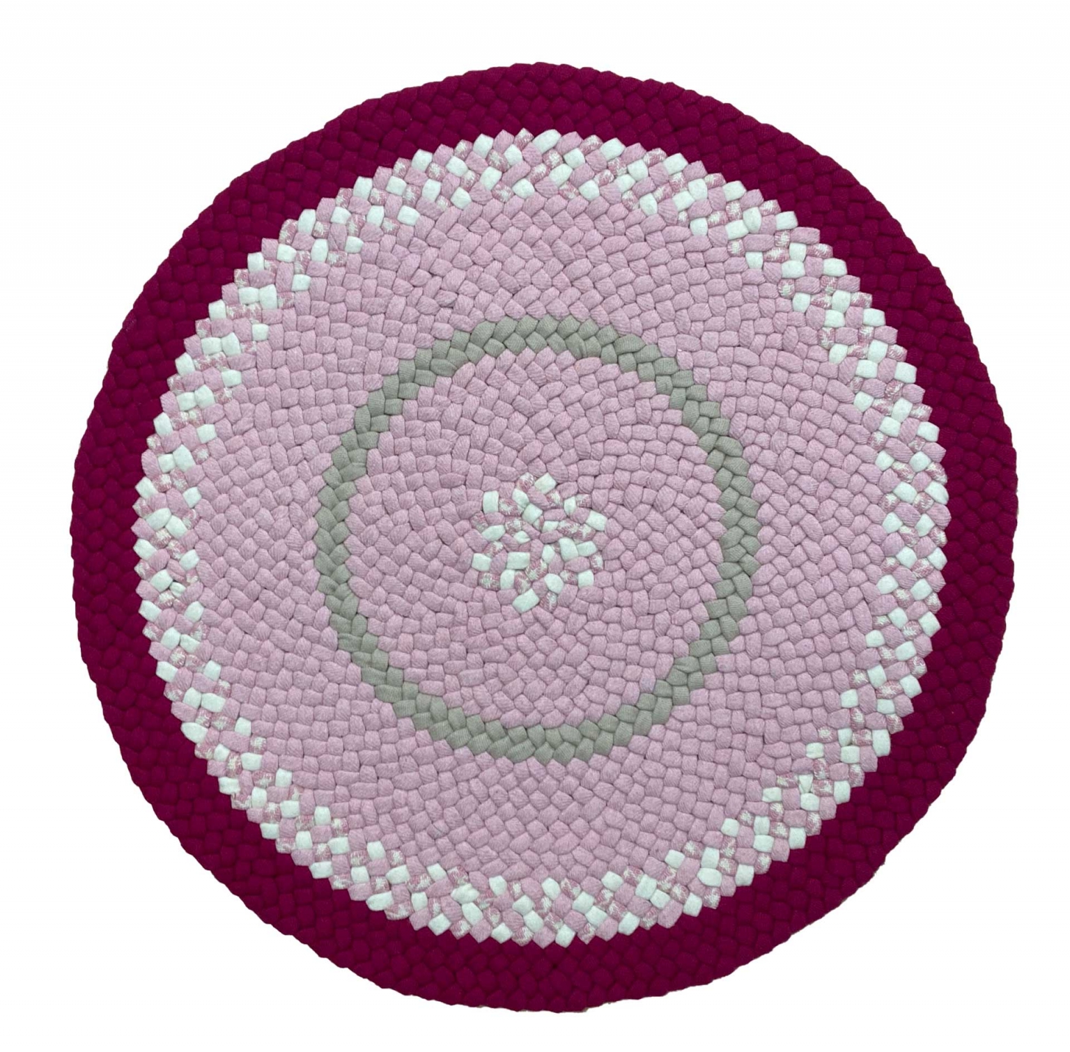 2'2" Round Wool Braided Table Mat - Country Braid House