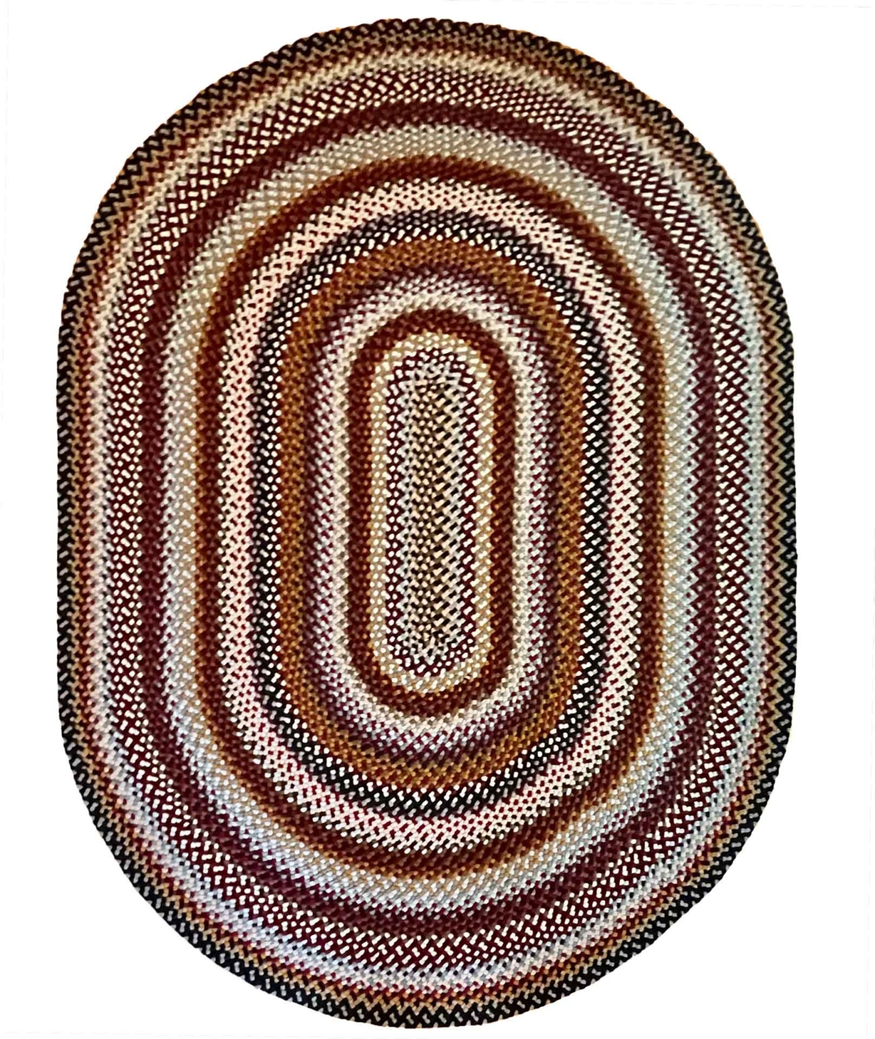 Authentic New England 6'9" x 9' "Brad" Oval Wool Braided Rug