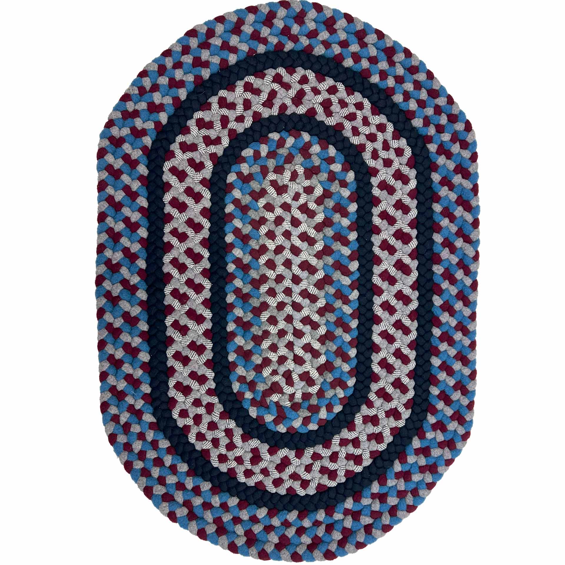 2'1" x 3' New Handmade Wool Braided Rug