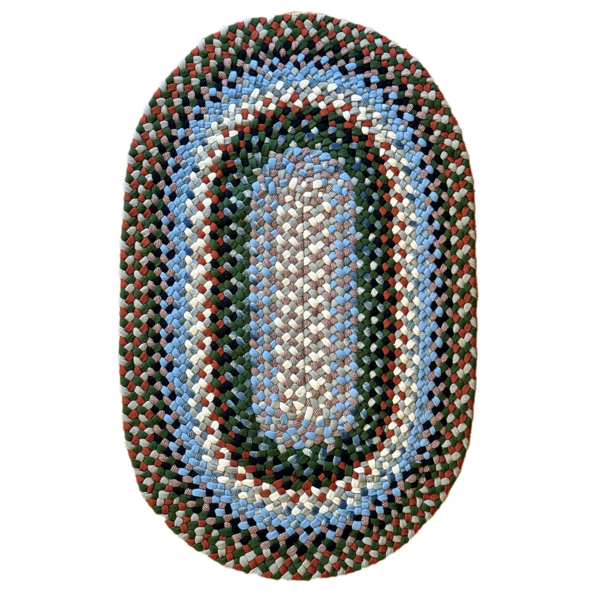 1'11" x 3' "Aaron" Oval Wool Braided Rug