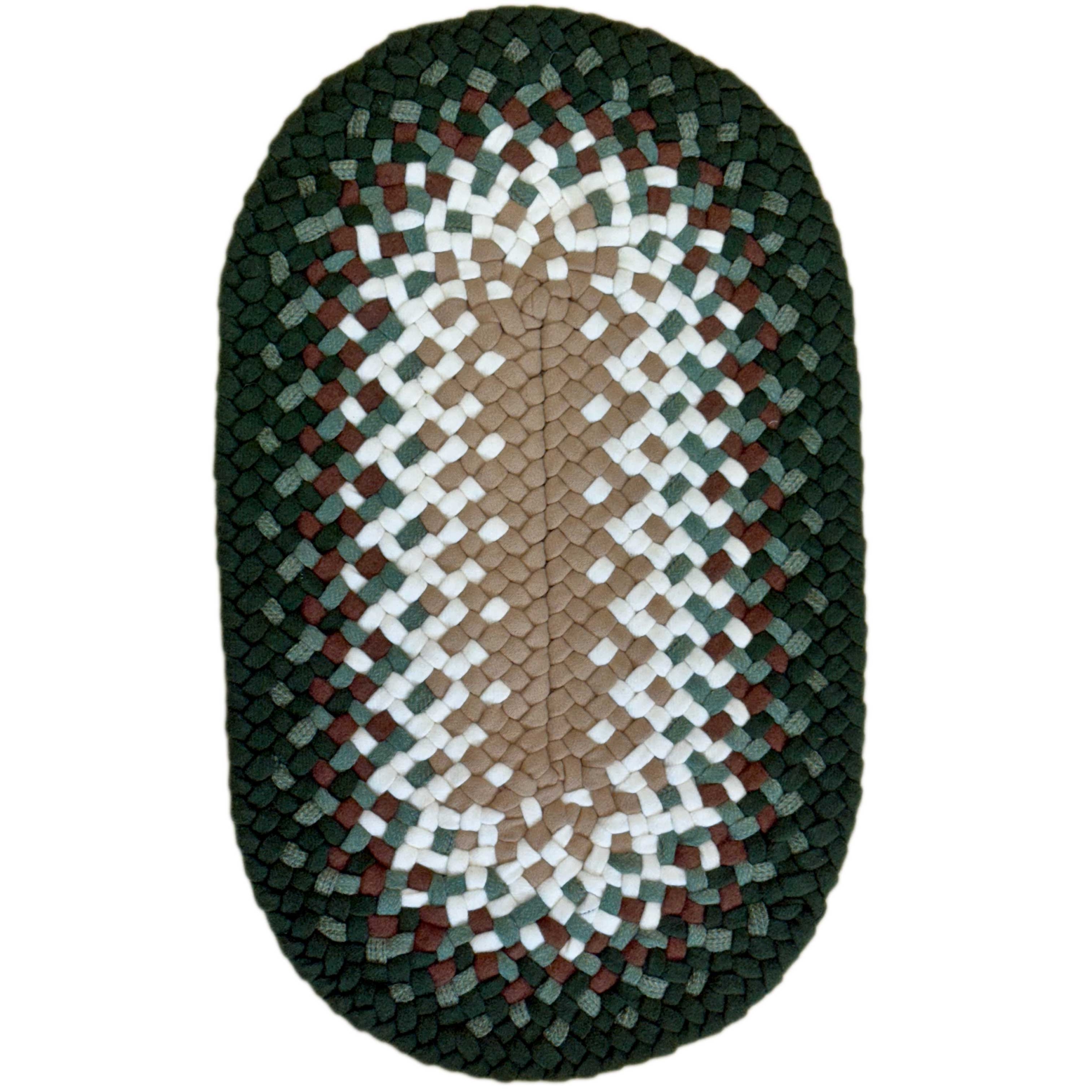 14" x 22" Oval Wool Braided Table Mat - Country Braid House
